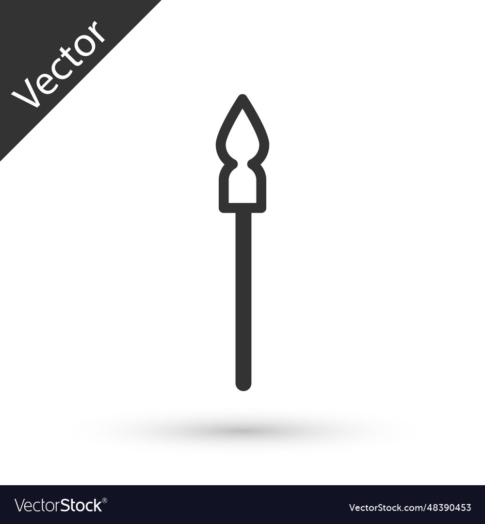 Grey medieval spear icon isolated on white Vector Image