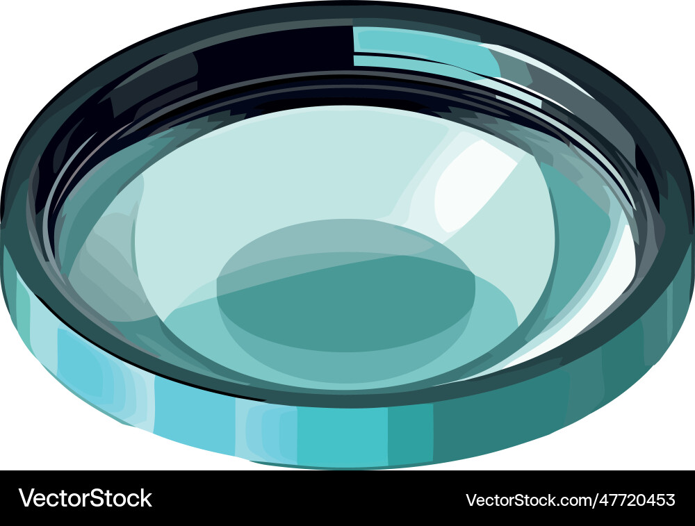 Lens camera looking at shiny glass Royalty Free Vector Image
