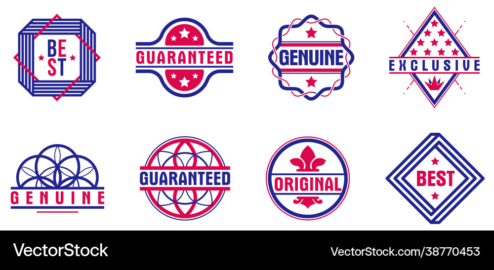 Premium best quality emblems set badges and logos Vector Image