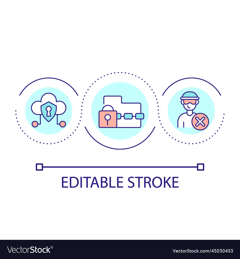 Prevent data breach loop concept icon Royalty Free Vector