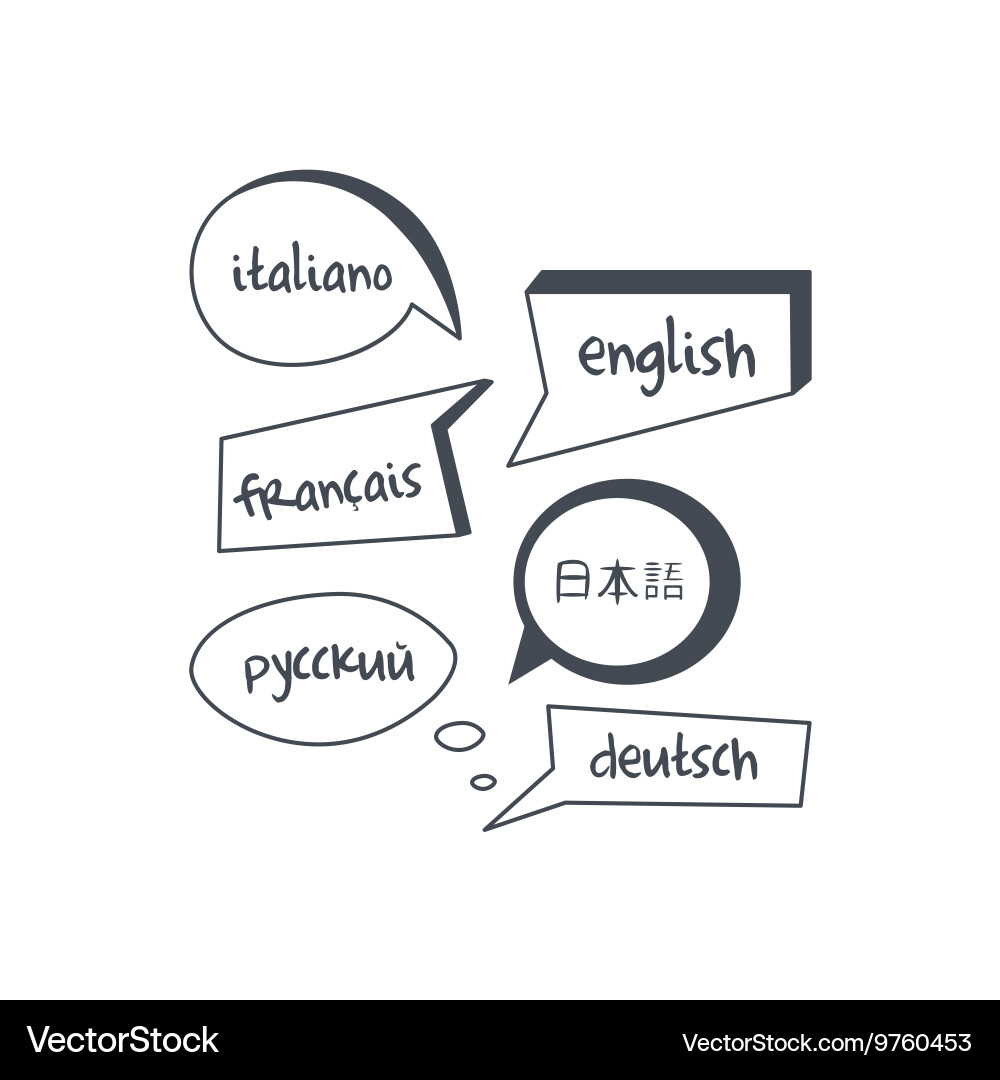 Speech Bubbles With Different Languages Texts Vector Image