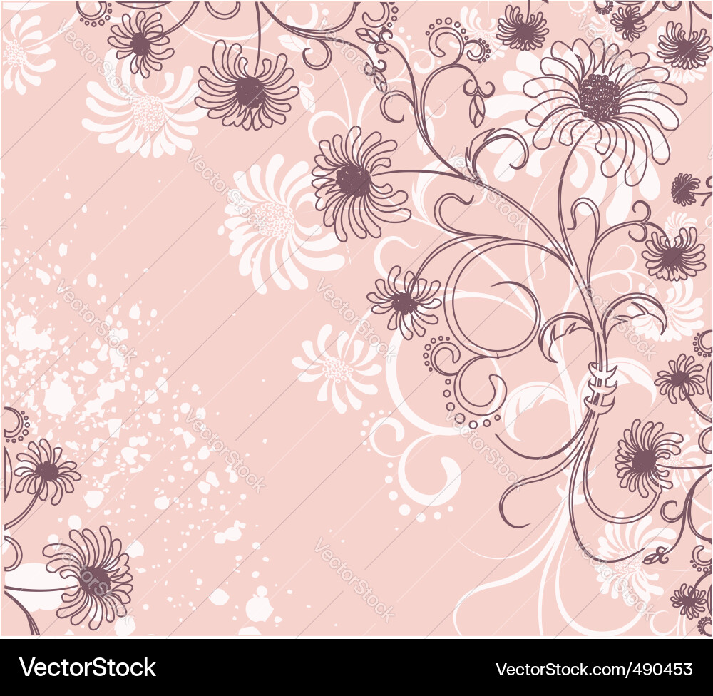 Vector floral decoration flowers background Vector Image