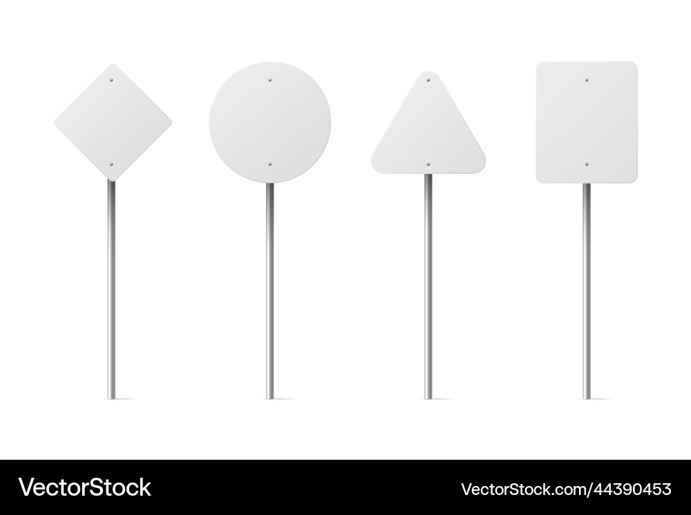 White warning danger stop sign in full Royalty Free Vector