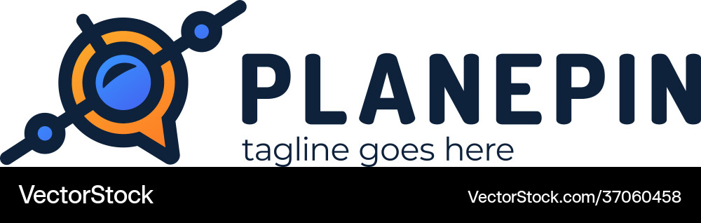 Air pin location logo concept finder Royalty Free Vector
