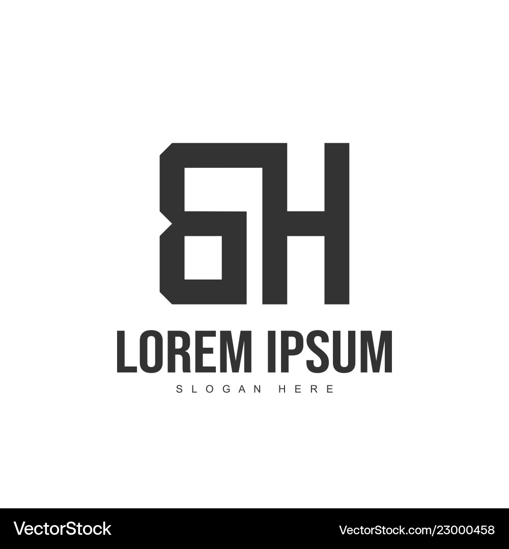 Bh letter logo design initial letter logo template