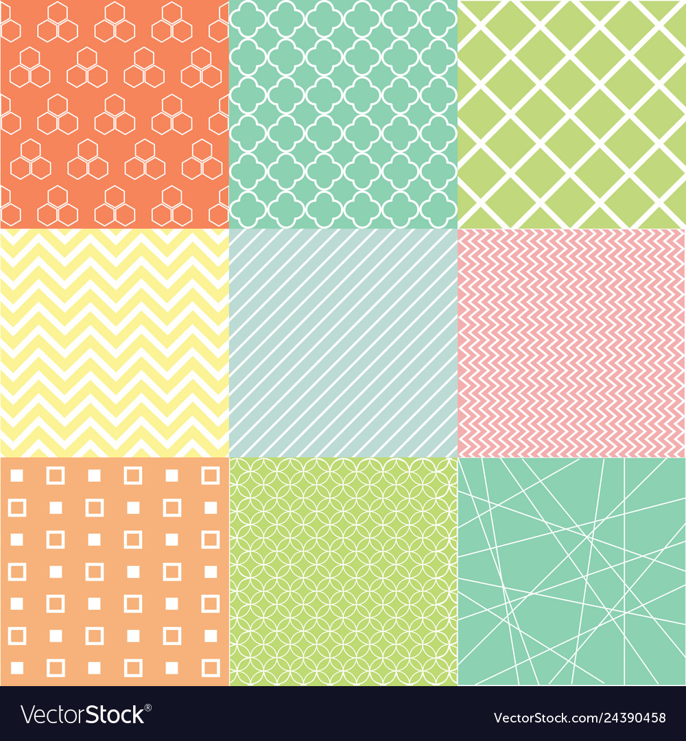 Colorful abstract seamless pattern set Royalty Free Vector