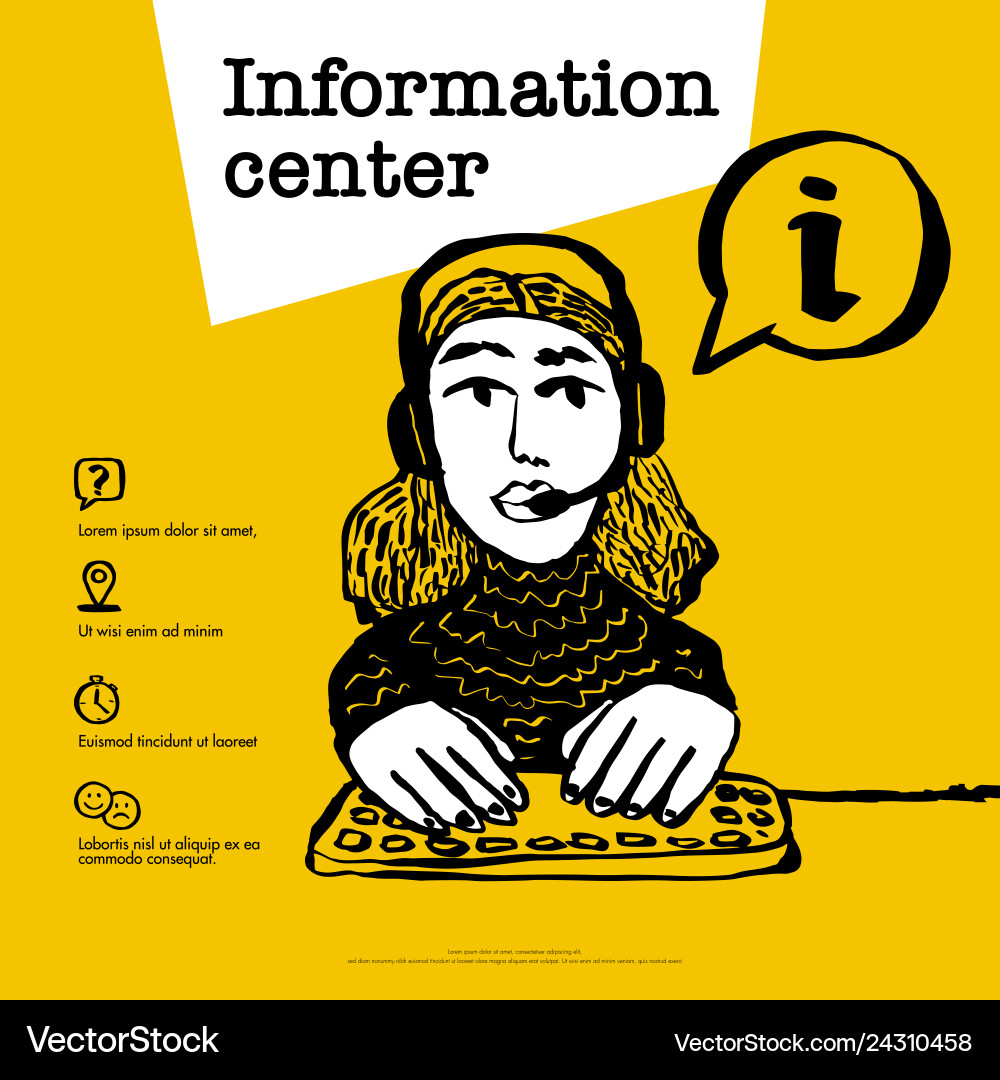 Information center concept call center customer Vector Image