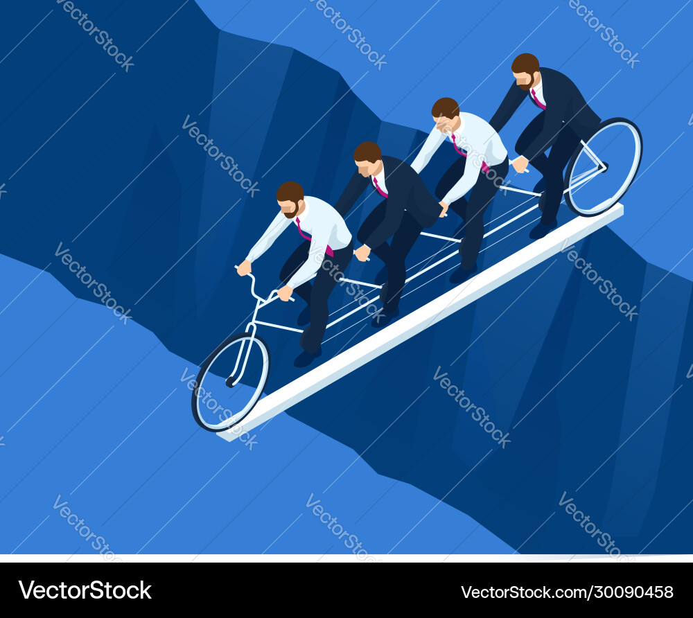 Isometric goals setting for business team Vector Image
