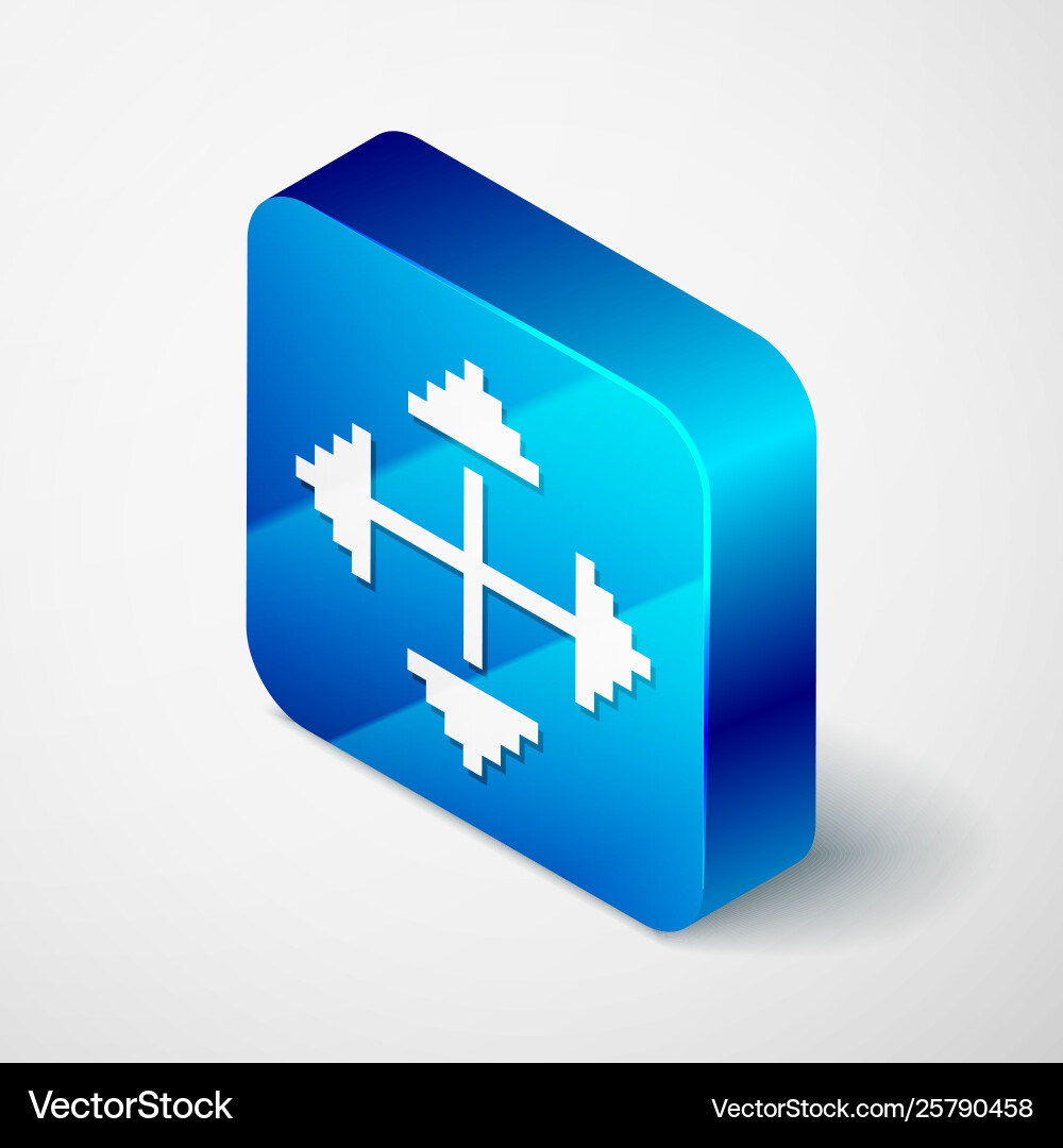 Isometric pixel arrows in four directions icon Vector Image
