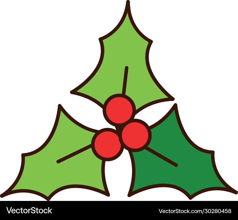 Merry christmas leafs and seeds Royalty Free Vector Image