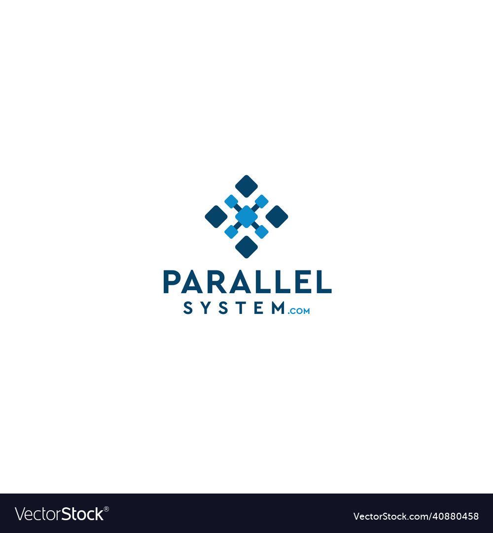 Modern flat colorful parallel system logo design Vector Image
