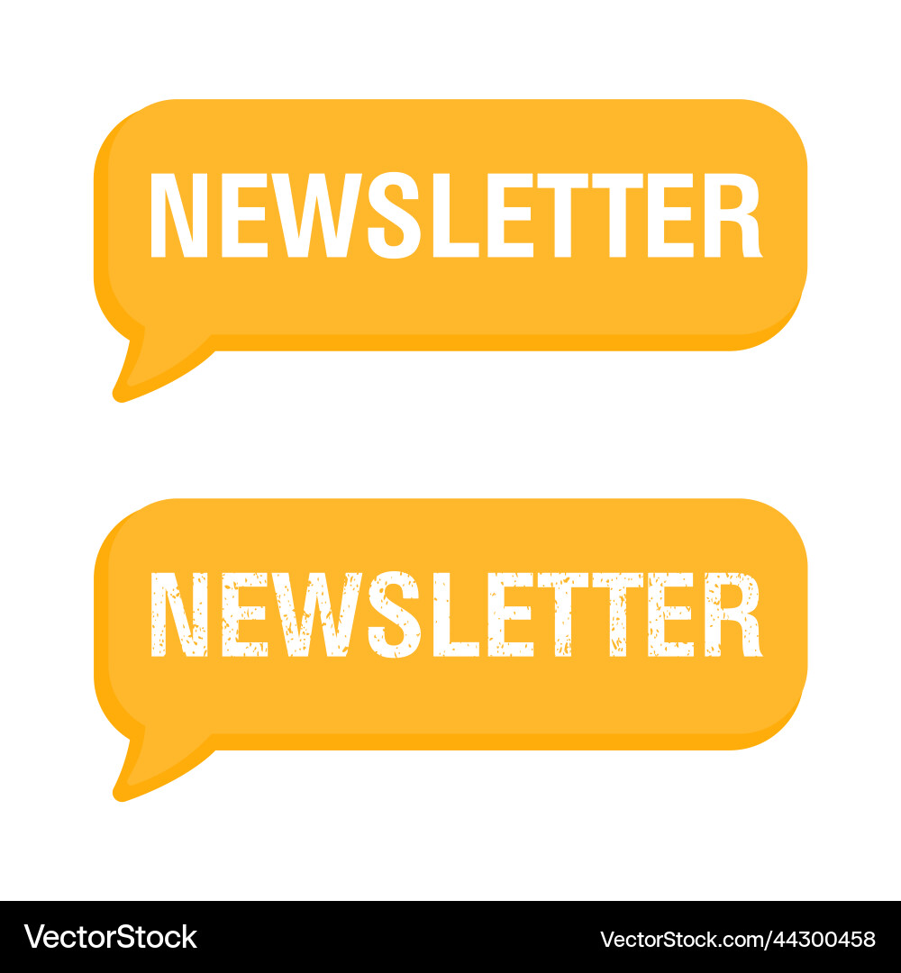 Newsletter banner speech bubble label Royalty Free Vector