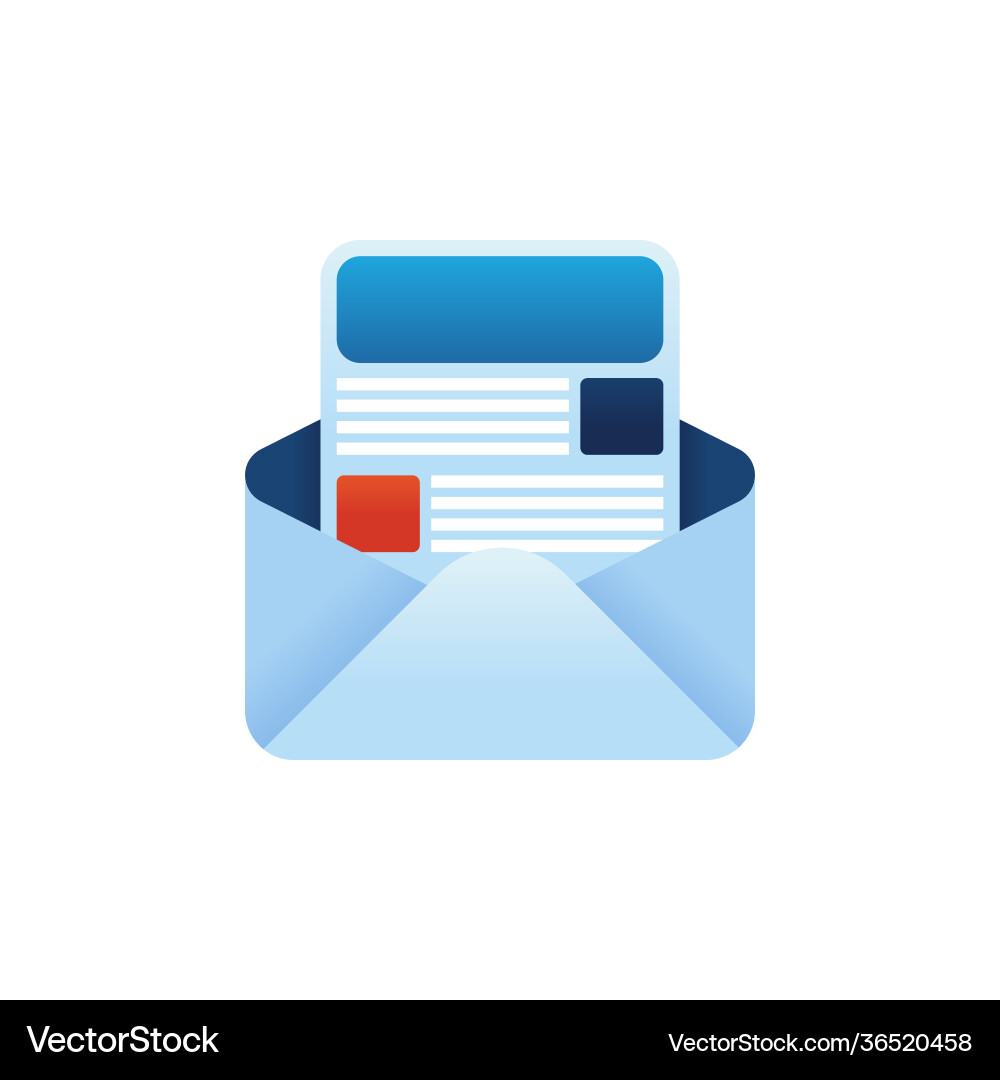 Newsletters icon in logotype Royalty Free Vector Image