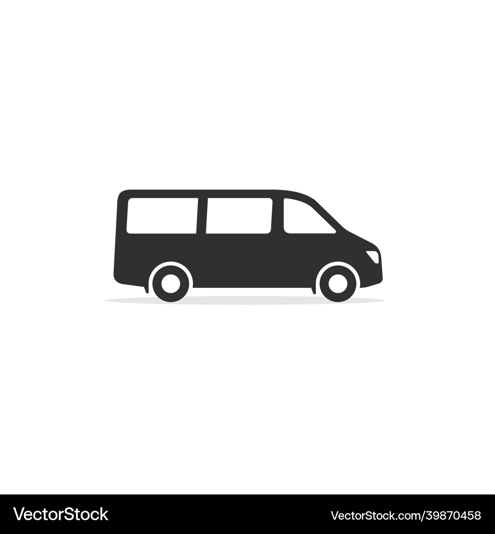 Passenger van minibus icon isolated simple sign Vector Image