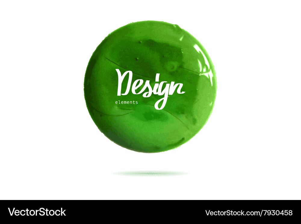 Round green banner painted with paint Royalty Free Vector