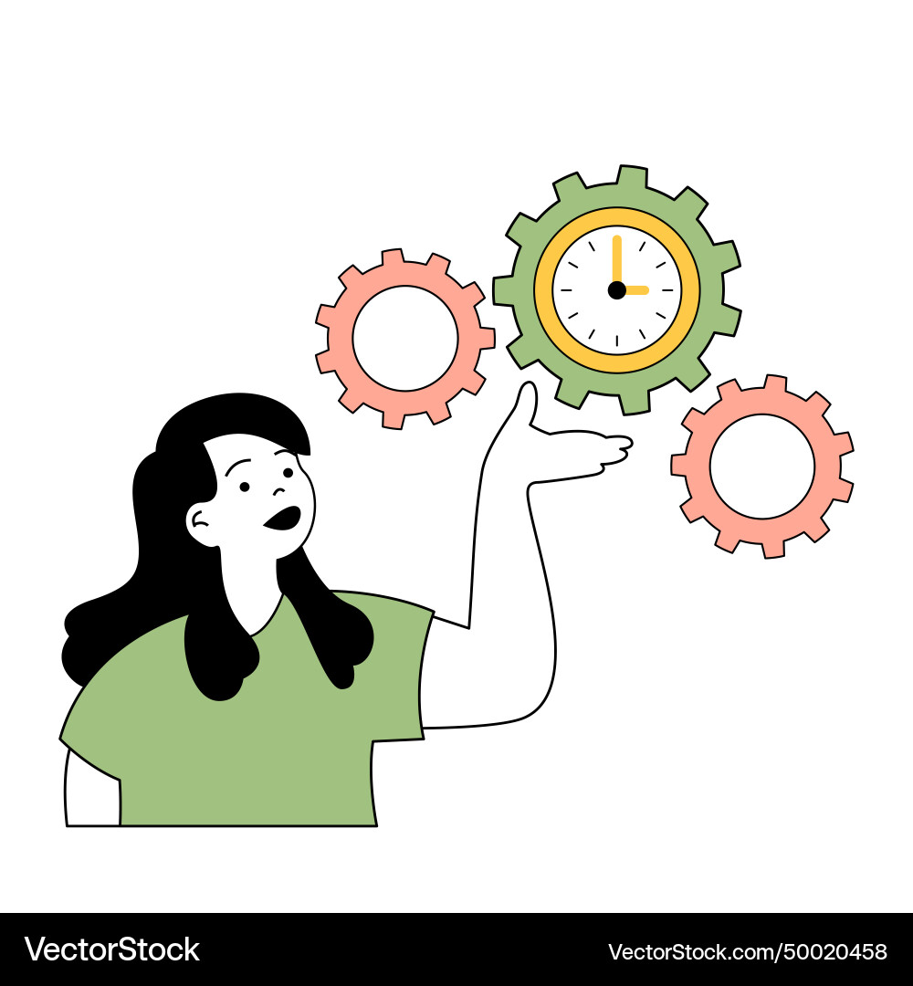 Time management concept with cartoon people Vector Image