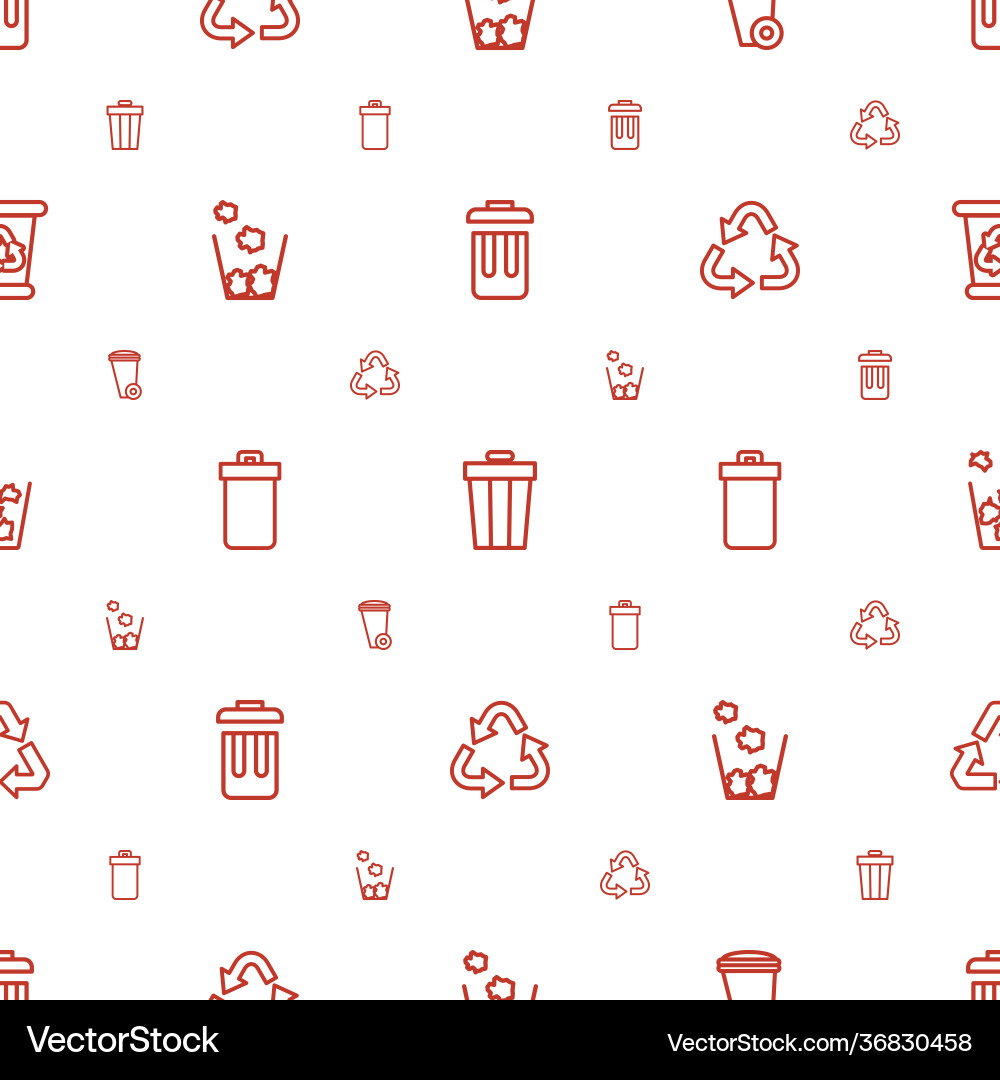 Waste icons pattern seamless white background Vector Image