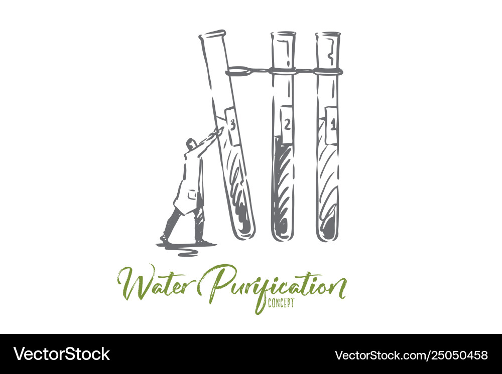 Water purification liquid test tube Royalty Free Vector