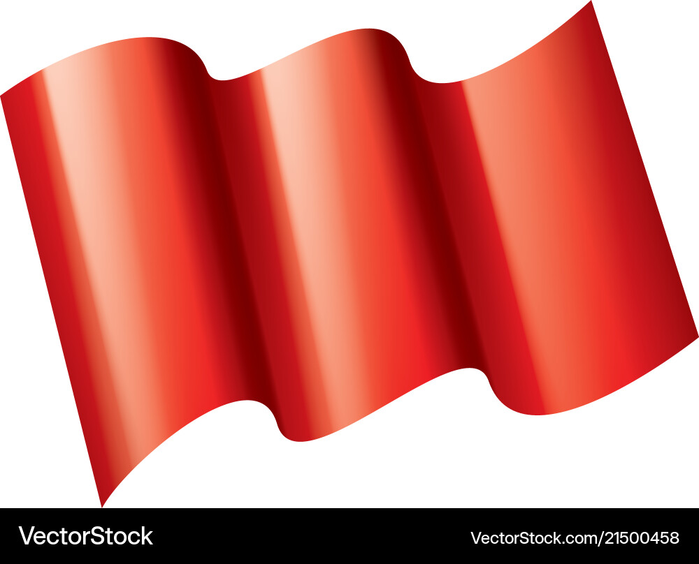 Waving the red flag on a white background Vector Image