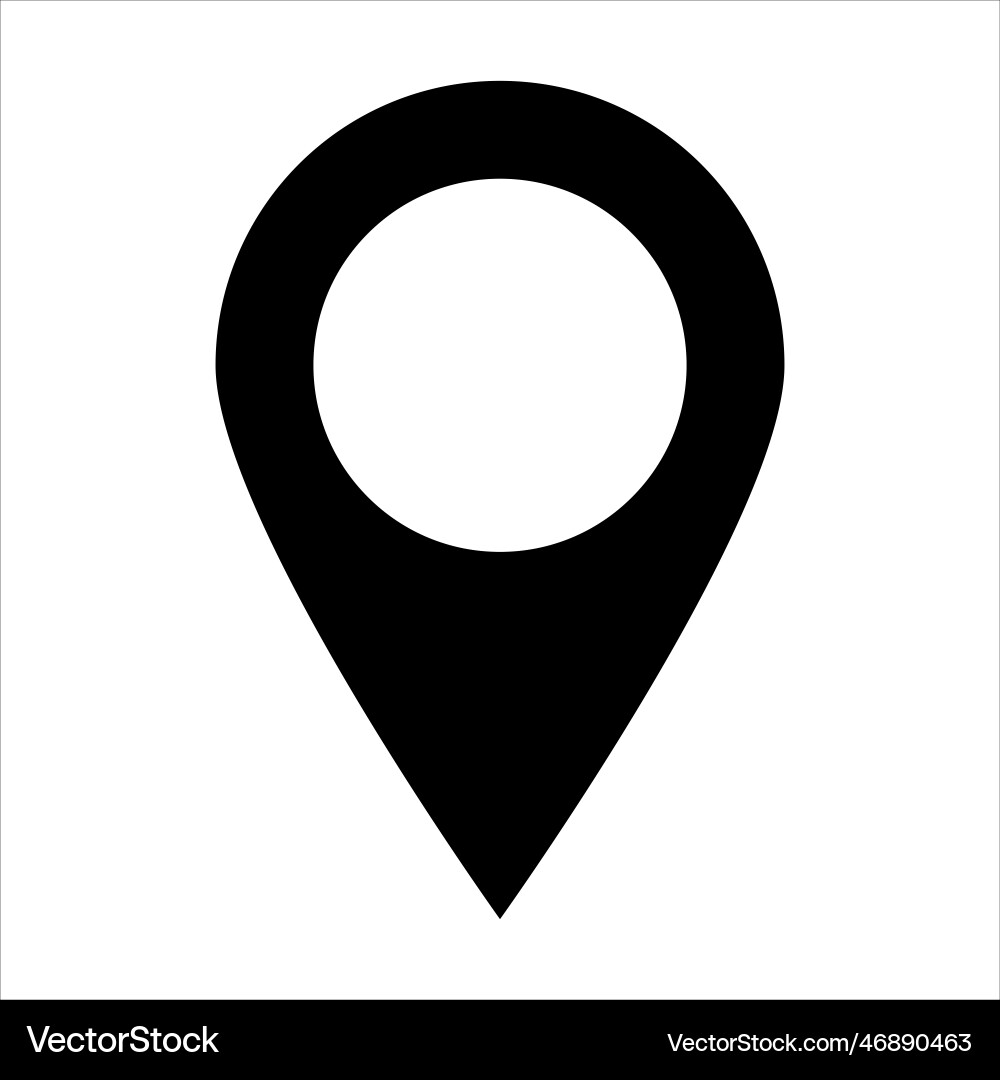 Black pin icon modern map marker symbol Royalty Free Vector
