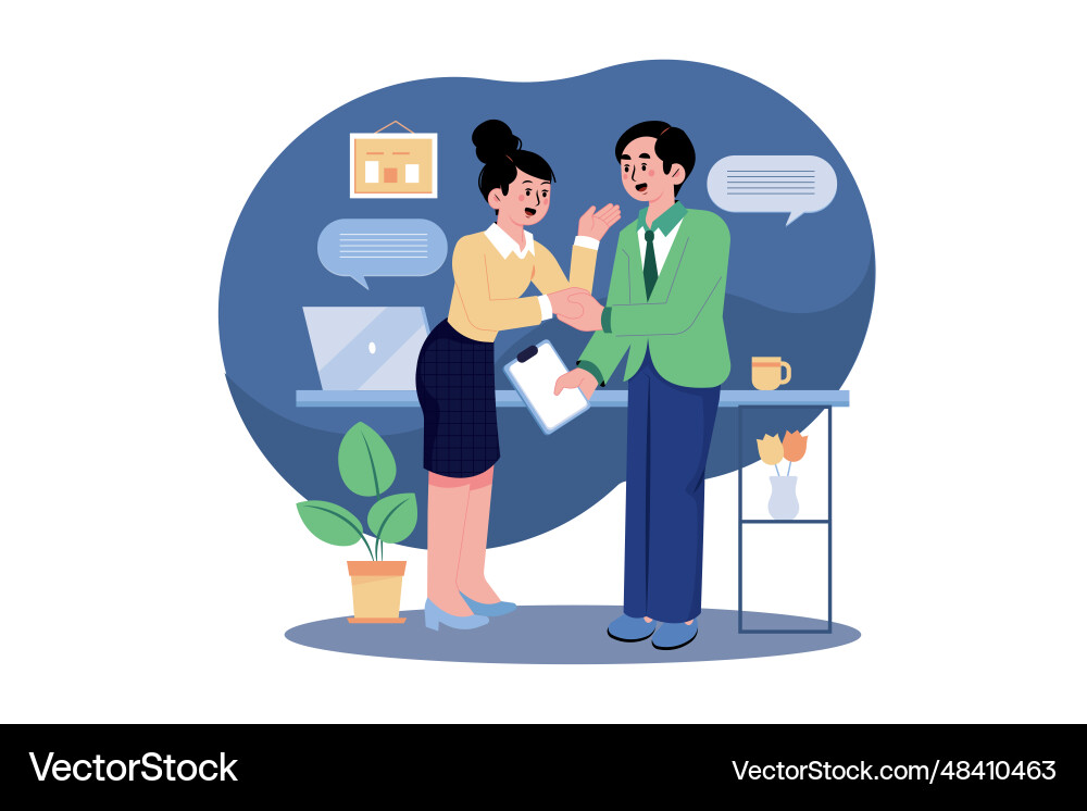Customer handshaking with a marketing agent Vector Image