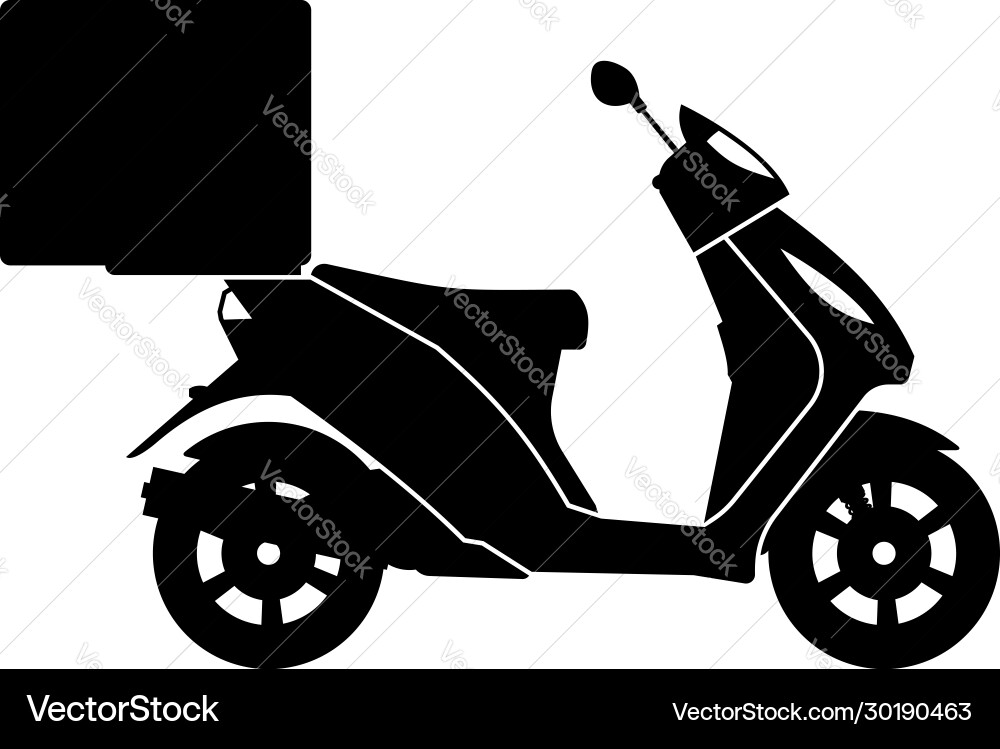 Delivery motorcycle black icons Royalty Free Vector Image