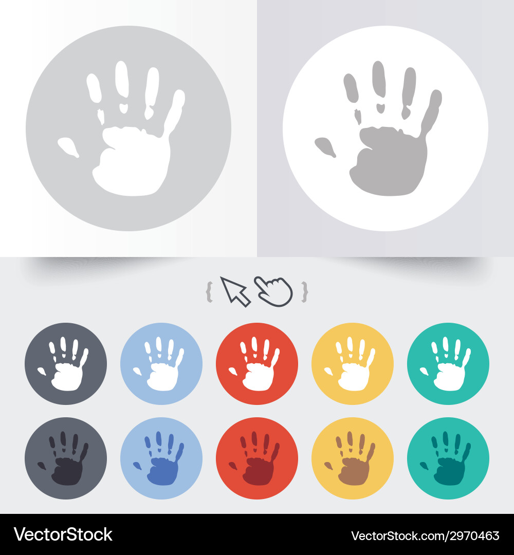 Hand print sign icon stop symbol Royalty Free Vector Image