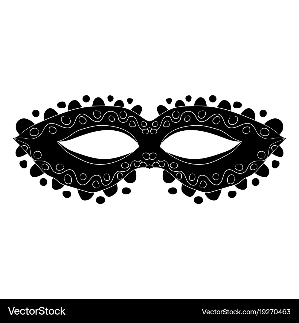 Image of a black mask with patterns festive Vector Image