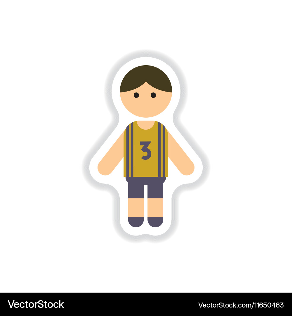 In paper sticker style little Royalty Free Vector Image