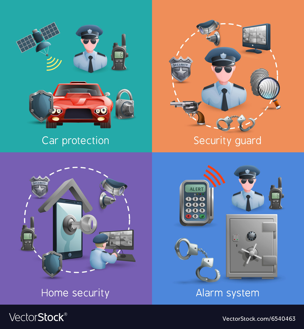 Security design concept set Royalty Free Vector Image