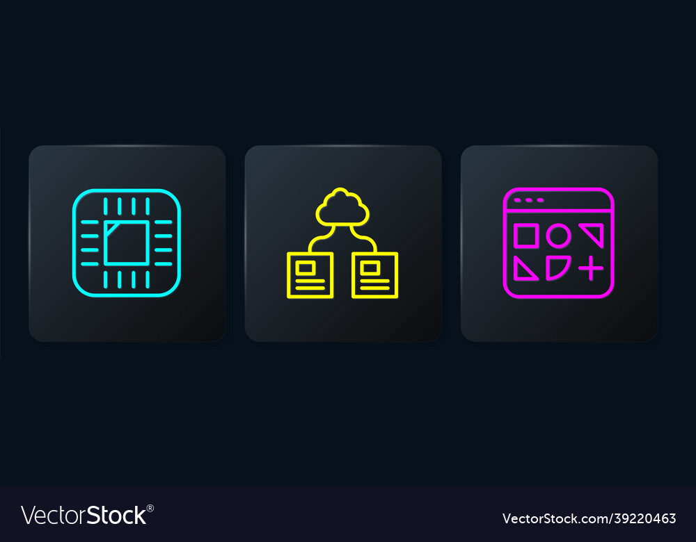 Set line processor with cpu different files Vector Image