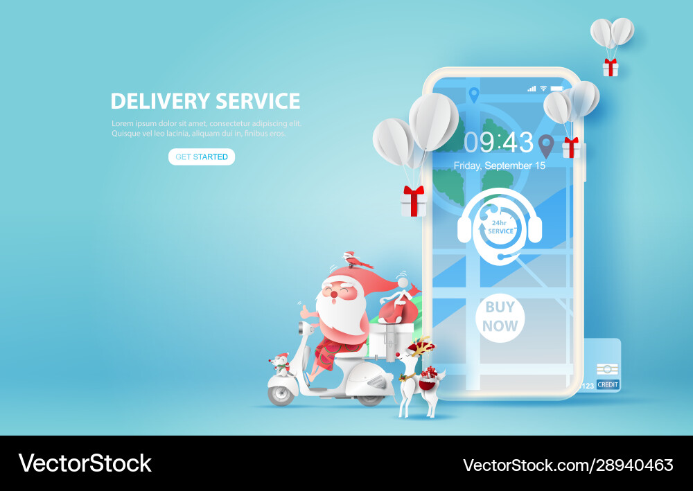 Smartphone with online delivery service Royalty Free Vector