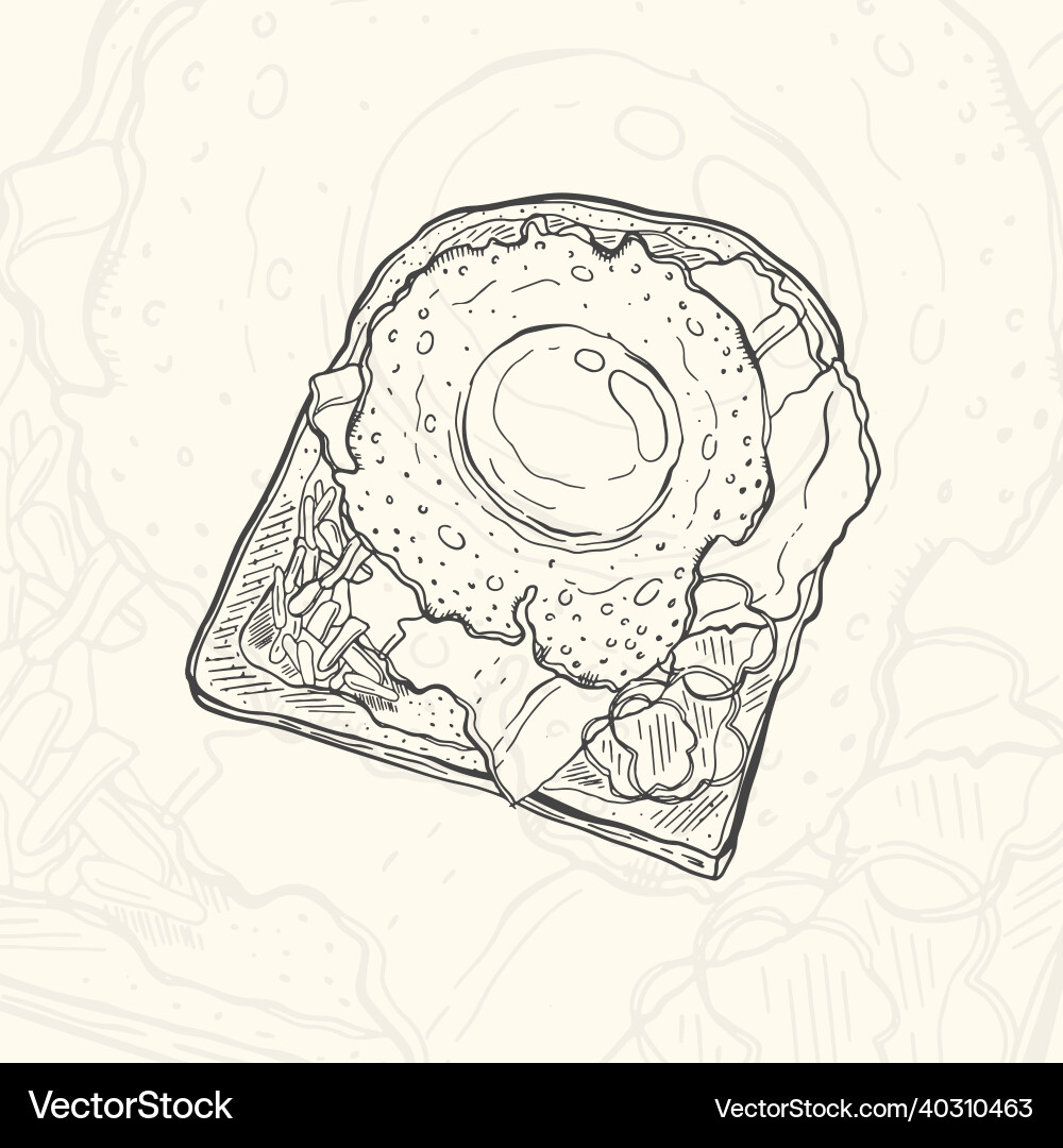 Toast sketch foodhand drawn element Royalty Free Vector