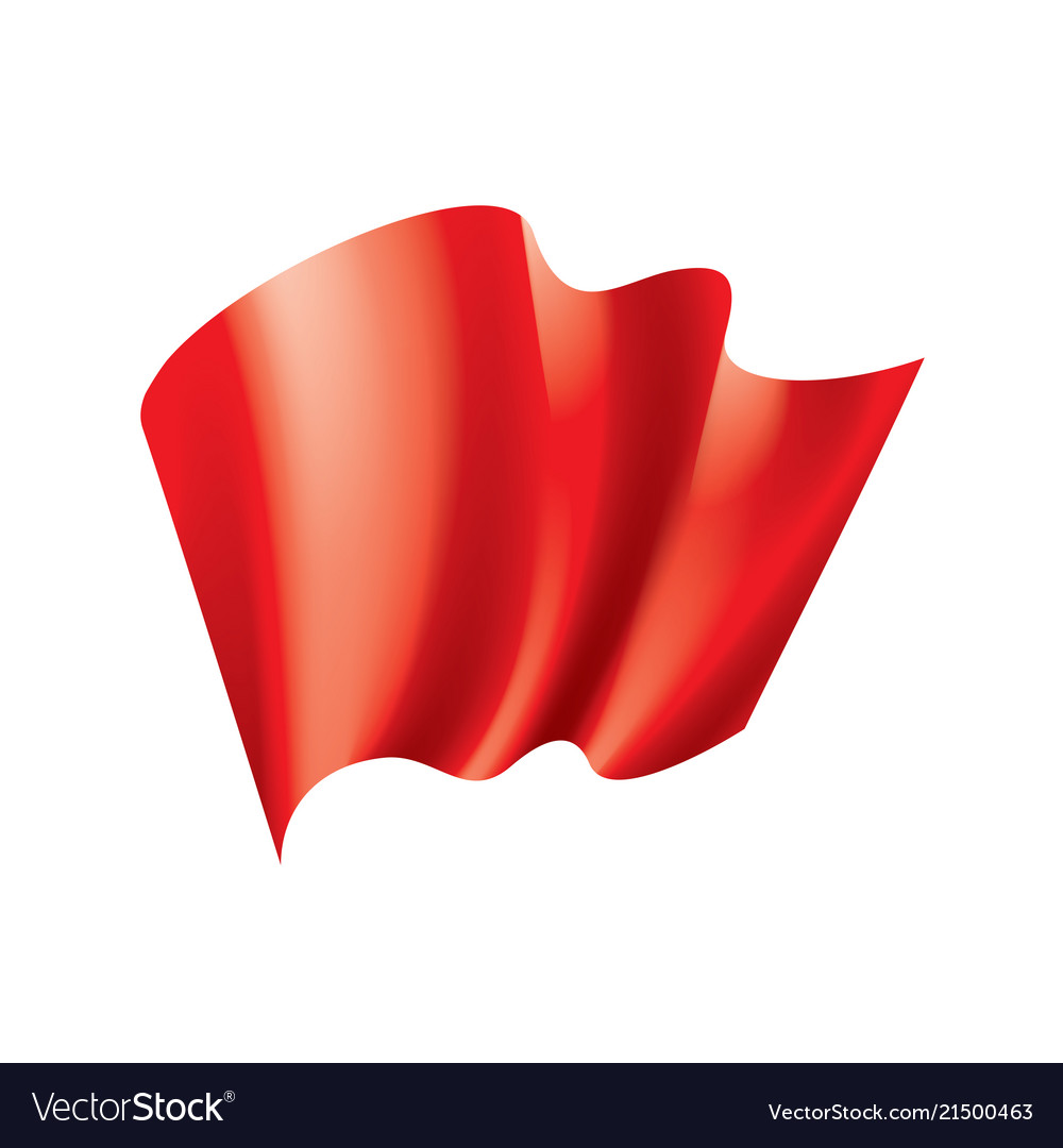 Waving the red flag on a white background Vector Image
