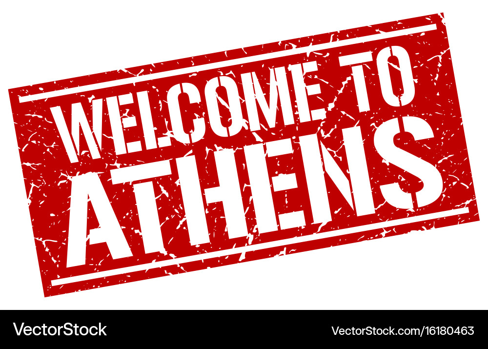 Welcome to athens stamp Royalty Free Vector Image