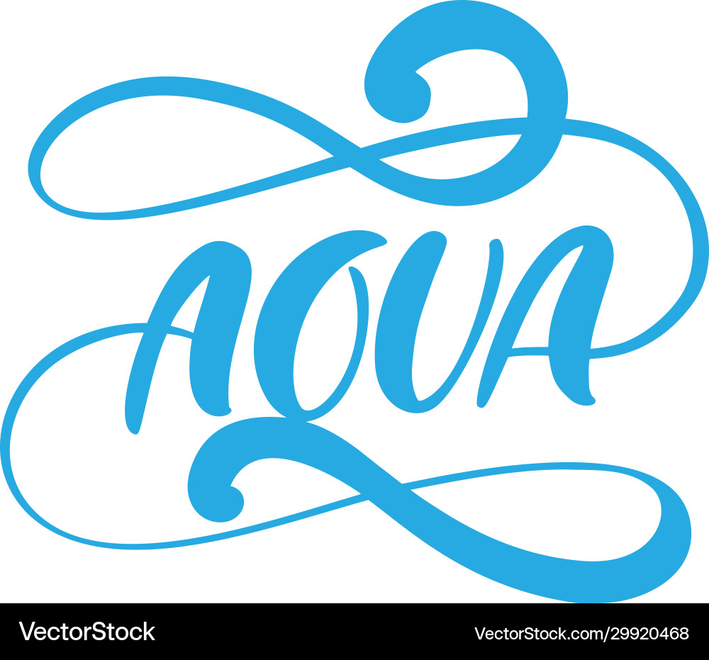 Blue aqua text logo with water wave eco Royalty Free Vector