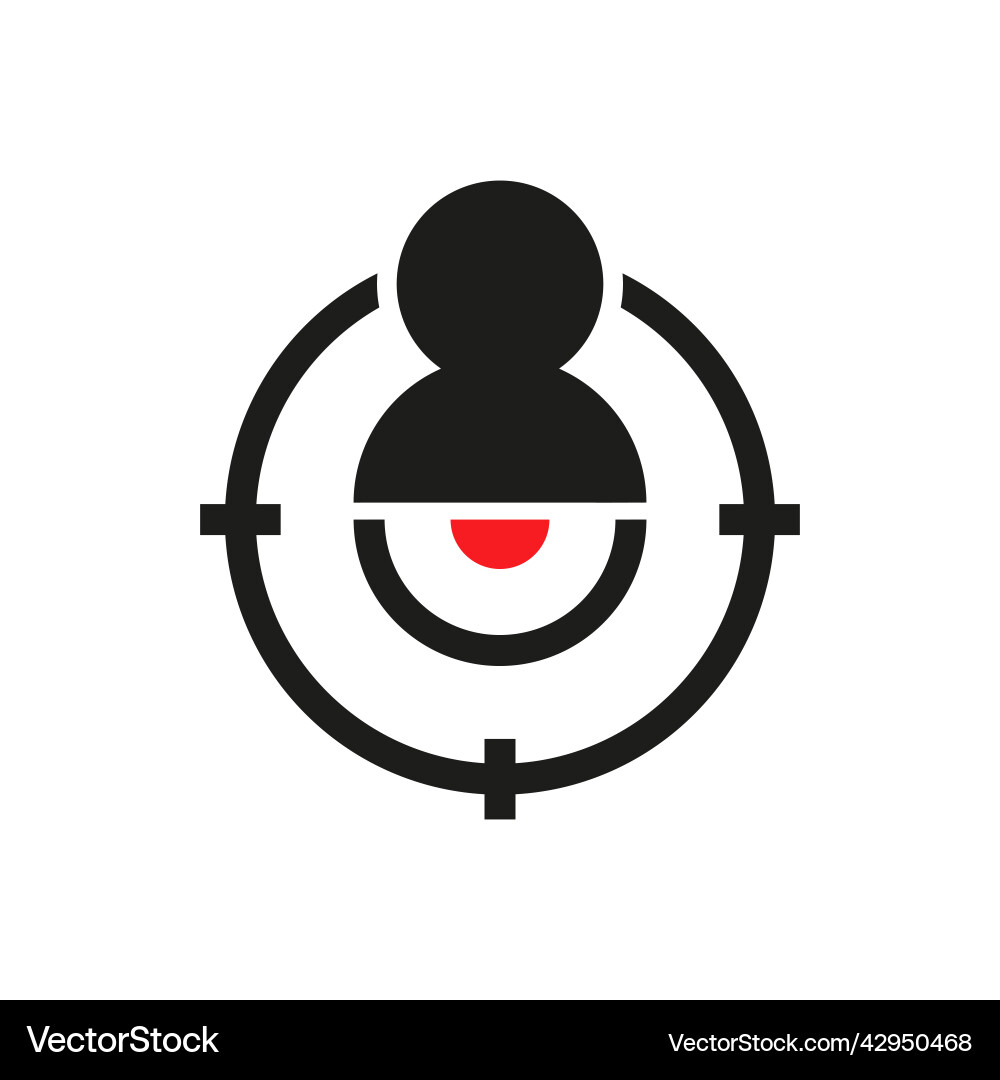 Business targeting line icon marketing target Vector Image