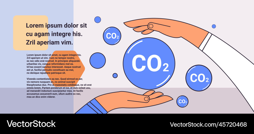 Carbon credit concept hands holding co2 sign Vector Image