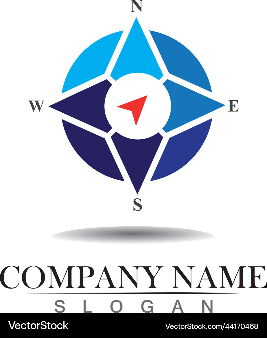 Compass signs and symbols logo Royalty Free Vector Image