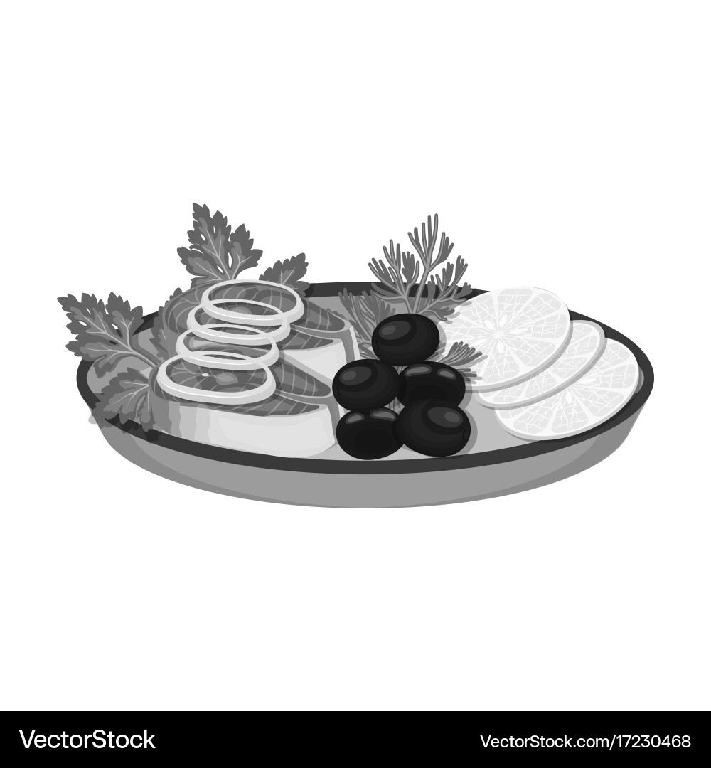 Eating fish and salad cooking single Royalty Free Vector