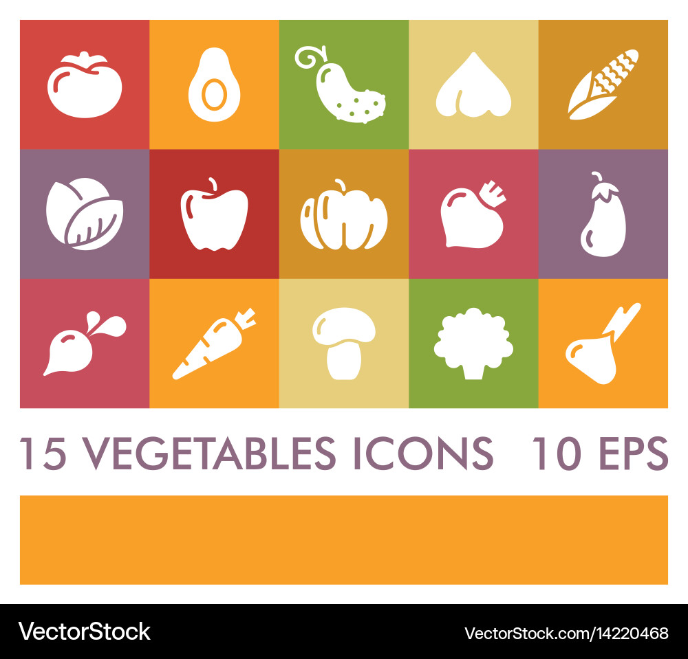 Flat icons of vegetables Royalty Free Vector Image