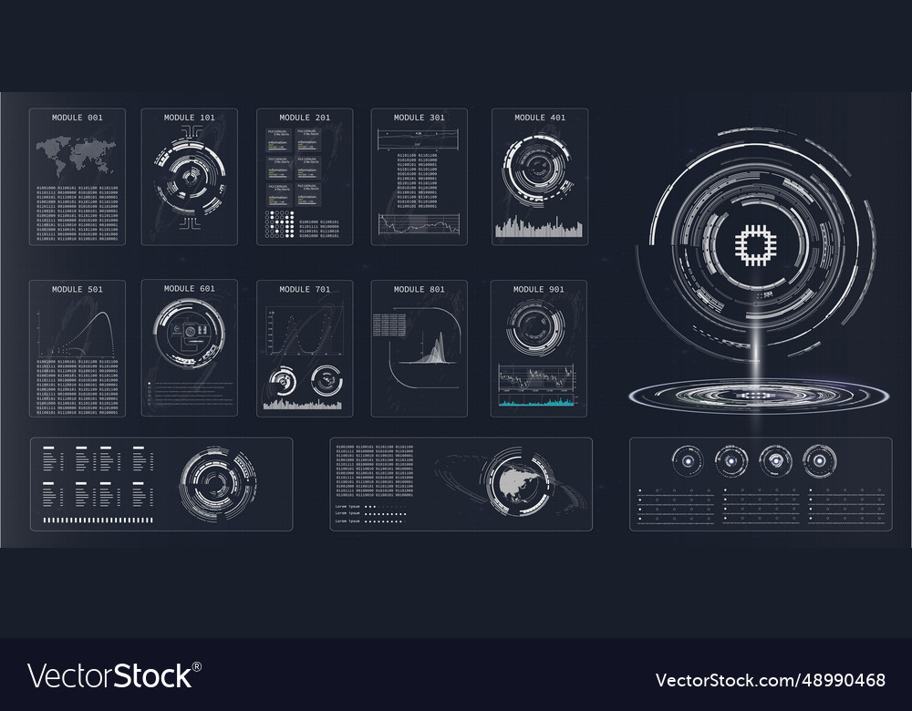 Futuristic interface elements Royalty Free Vector Image