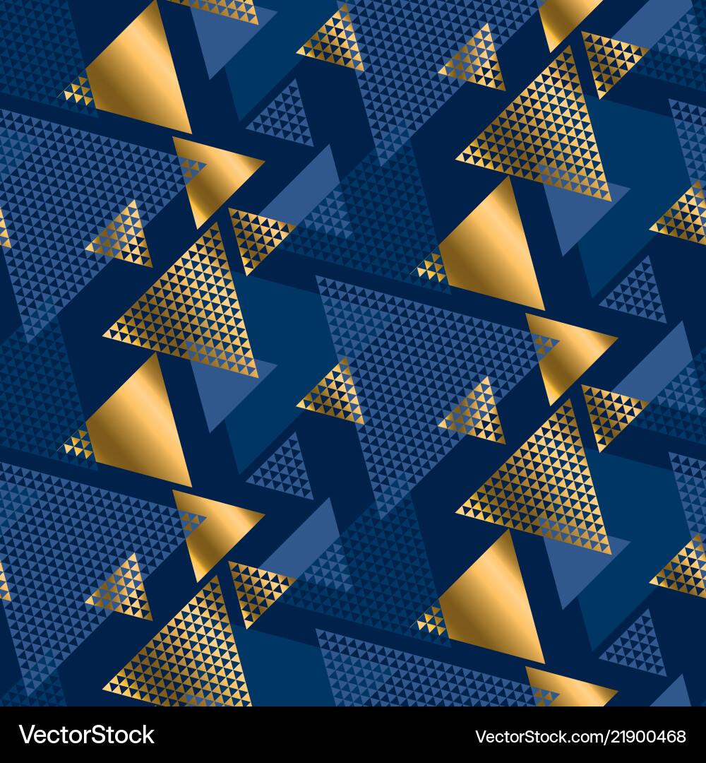 Gold and blue elegant geometric repeatable motif Vector Image