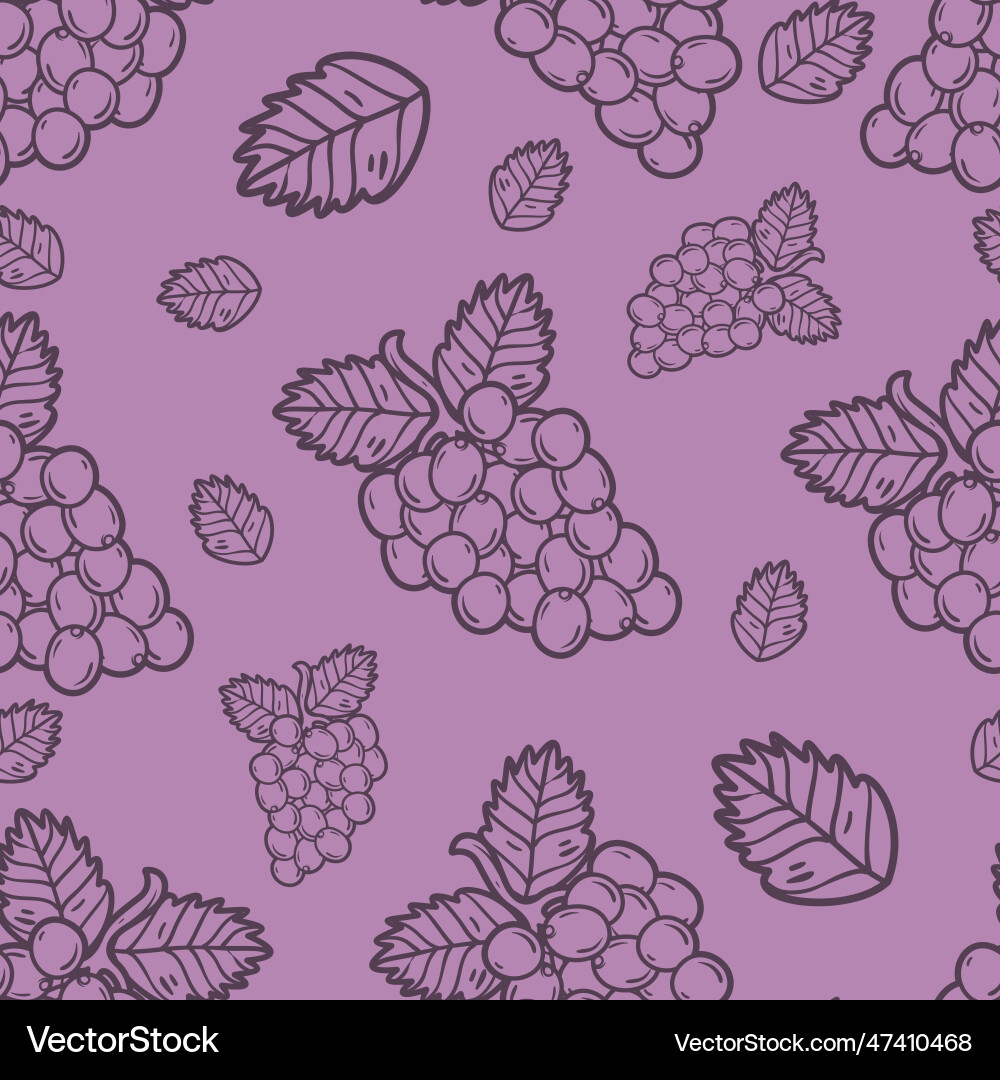 Hand drawn line art fruits seamless pattern Vector Image