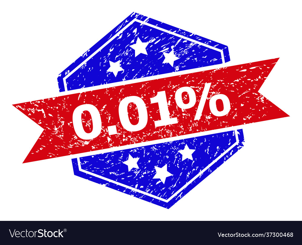 Hexagon bicolor 001 percent rubber stamp Vector Image