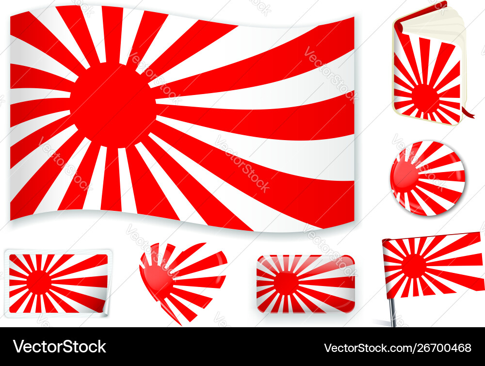 Japan maritime flag 3 layers Royalty Free Vector Image