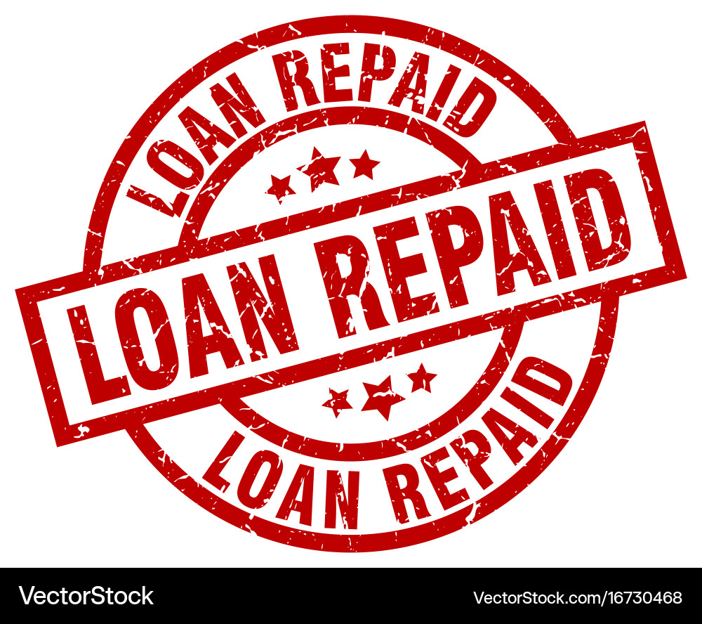 Loan repaid round red grunge stamp Royalty Free Vector Image