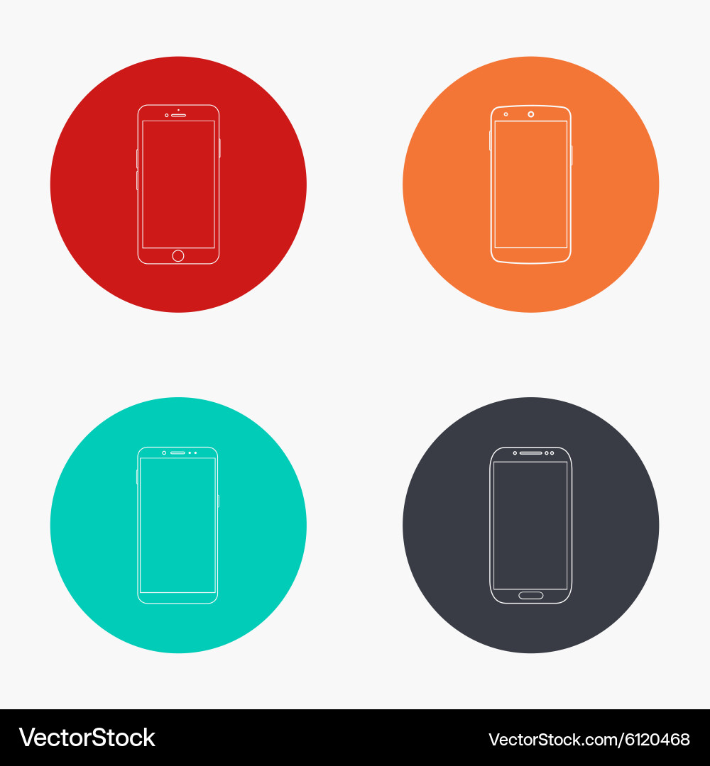 Modern smartphone colorful icons set Royalty Free Vector