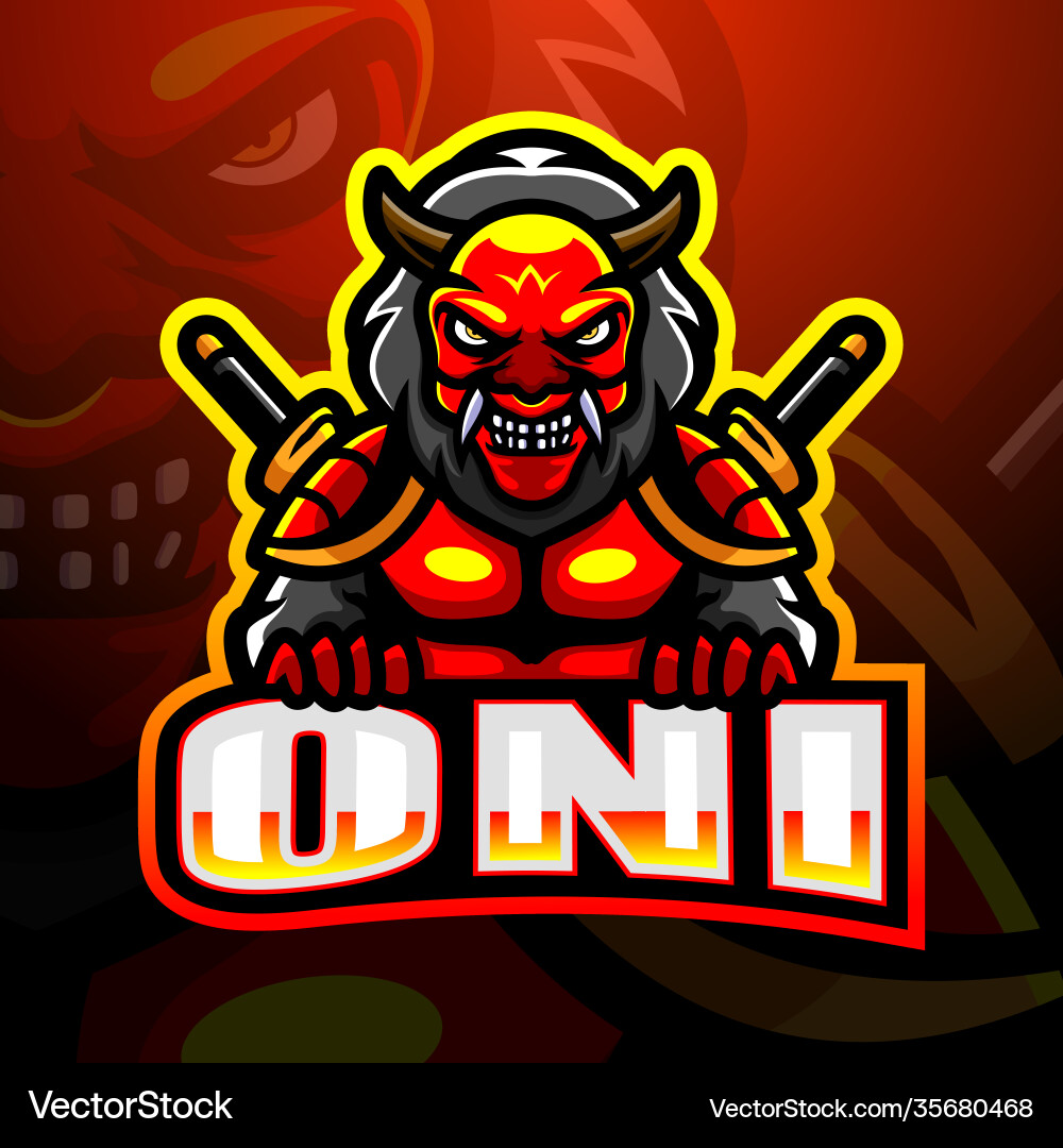 Oni mascot esport logo design Royalty Free Vector Image