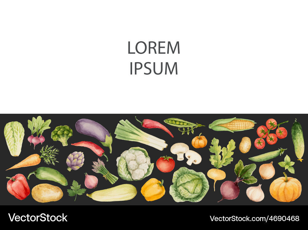 Set of watercolor vegetables Royalty Free Vector Image